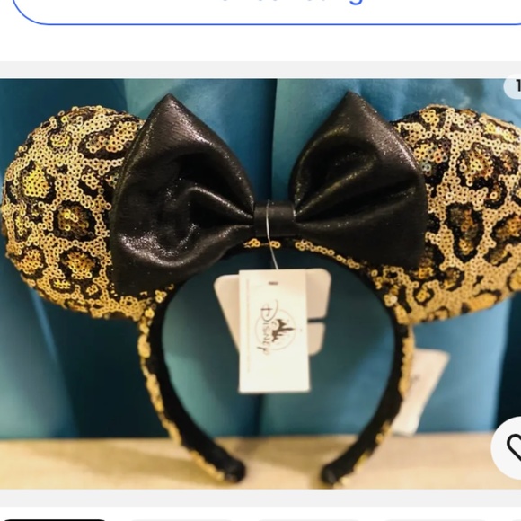 Disney | Accessories | Disney Parks Animal Leopard Print Black Bow ...